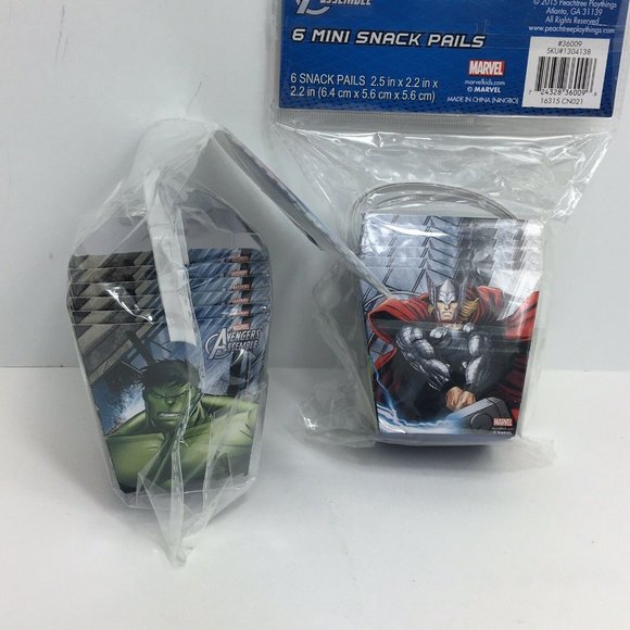 Marvel | Party Supplies | Marvel Avengers Mini Snack Pails Candy Treat ...